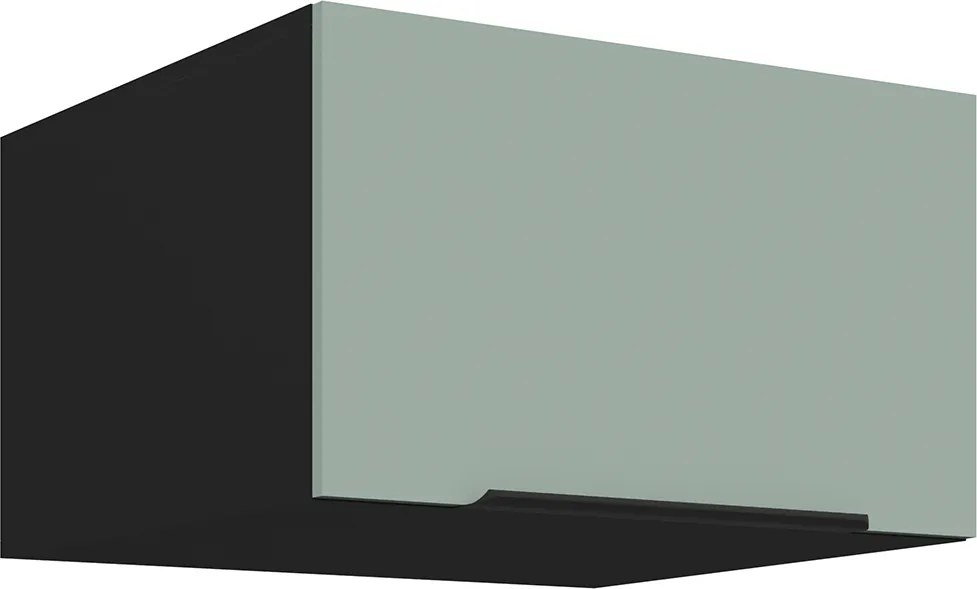 Kuchyňská linka ARIA sc | 390 cm | UNI dvířka | ANTI FINGERPRINT povrch | černá/aquamarine