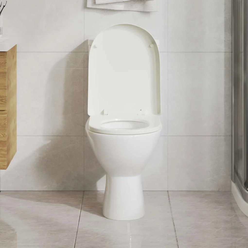Bílé WC sedátko s pomalým sklápěním čtvercové 141763
