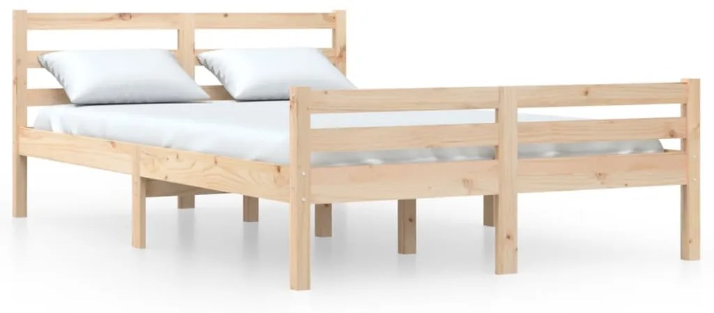 814794 vidaXL Rám postele masivní dřevo 135 x 190 cm Double
