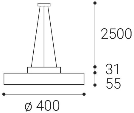 Led2 Závěsné LED svítidlo ROTO Z ø 40 cm Barva: Bílá, Stmívání: RF control