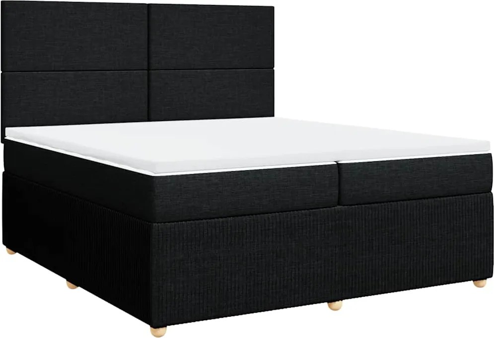 Box spring postel s matrací černá 200x200 cm textil 3292158