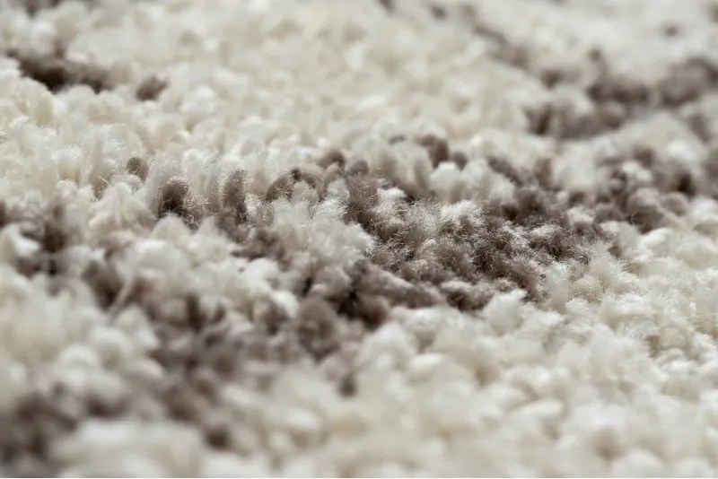 Dywany Łuszczów, Kusový koberec Berber Tanger B5940 cream and brown kruh, 120x120 (průměr) kruh, hnědá, obývací pokoj