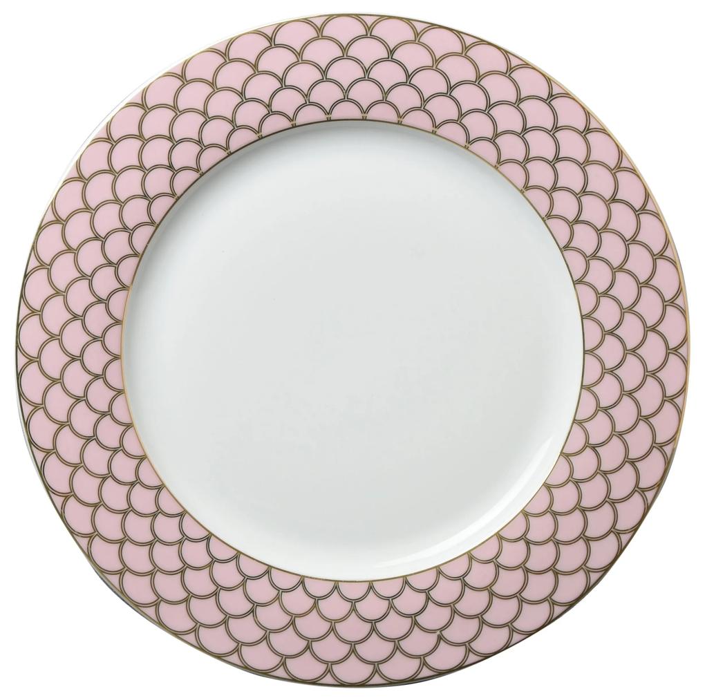 Candlelight Porcelánový jídelní talíř Pink &amp; Gold Scallop-27cm