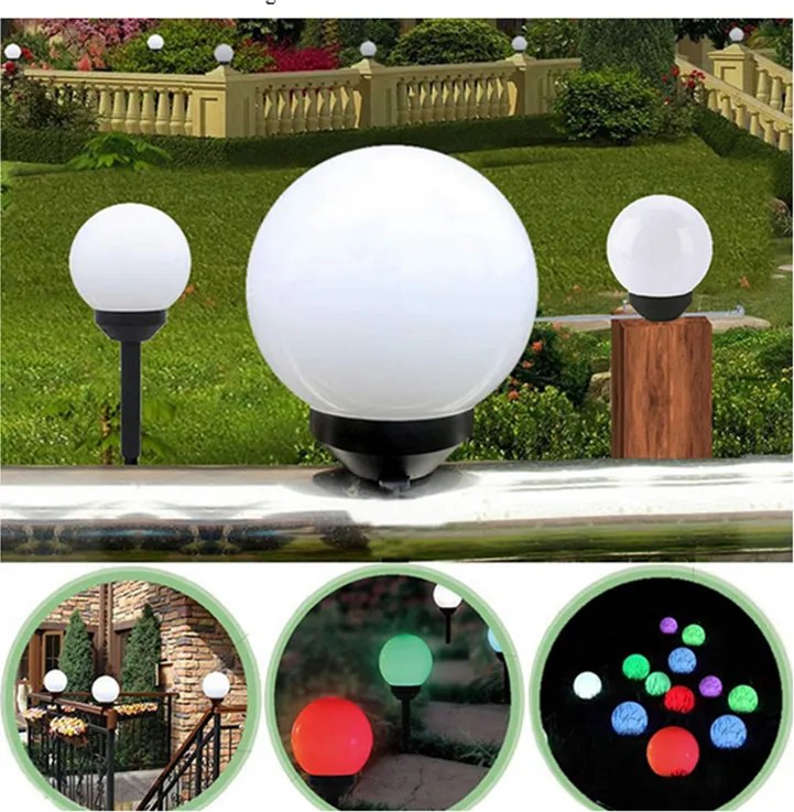 Verk Group 4x rgb solární zahradní kuličková lampa 10 cm