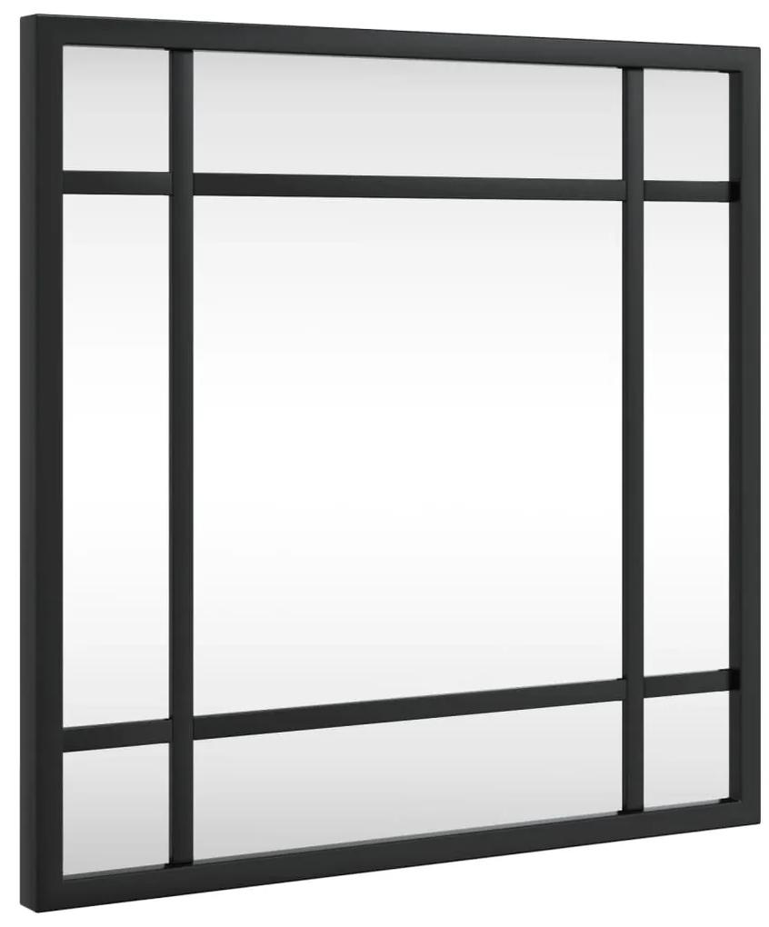 Nástěnné zrcadlo černé 30 x 30 cm čtverec železo - Default Title