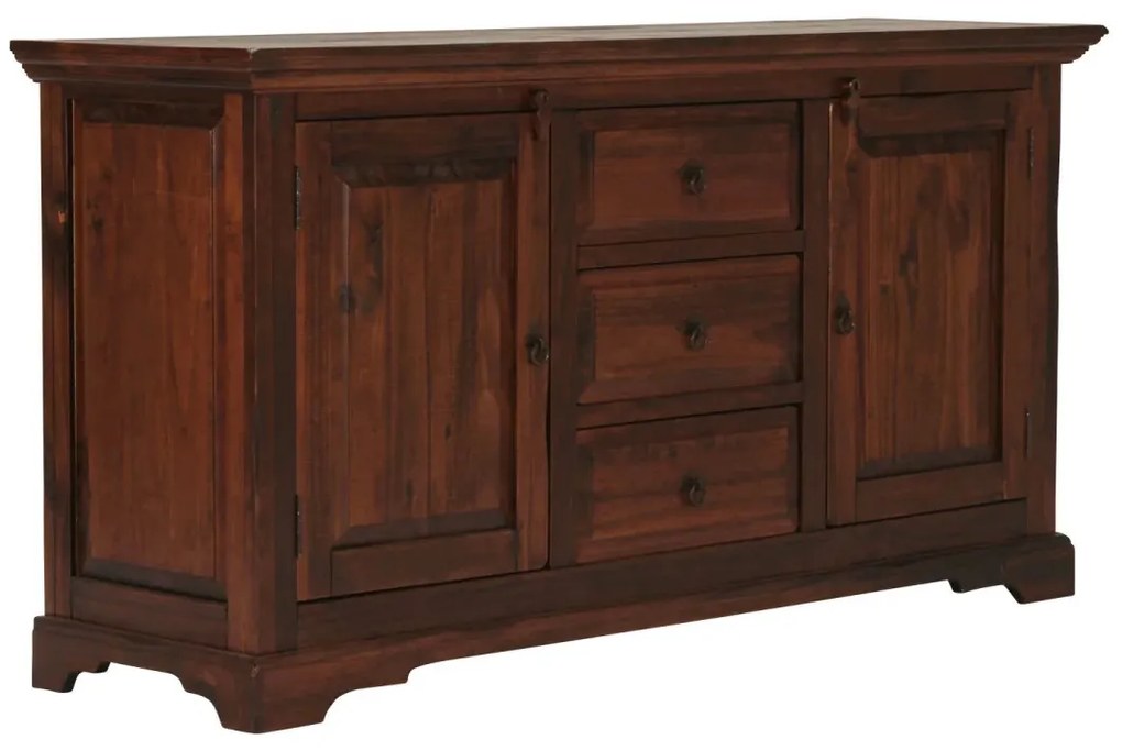 furniture-nabytek.cz - Masivní komoda Catello z borovice, lakovaná, hnědá – 170×50×90 cm