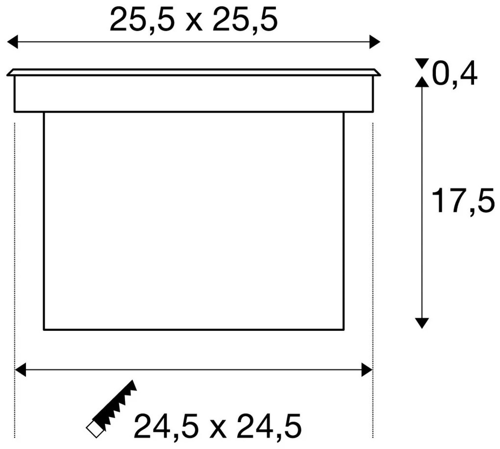 LA 229383 Venkovní svítidlo DASAR LED čtvercová ocel 230V/750mA LED 28W 45° IP67 3000K - BIG WHITE (SLV)