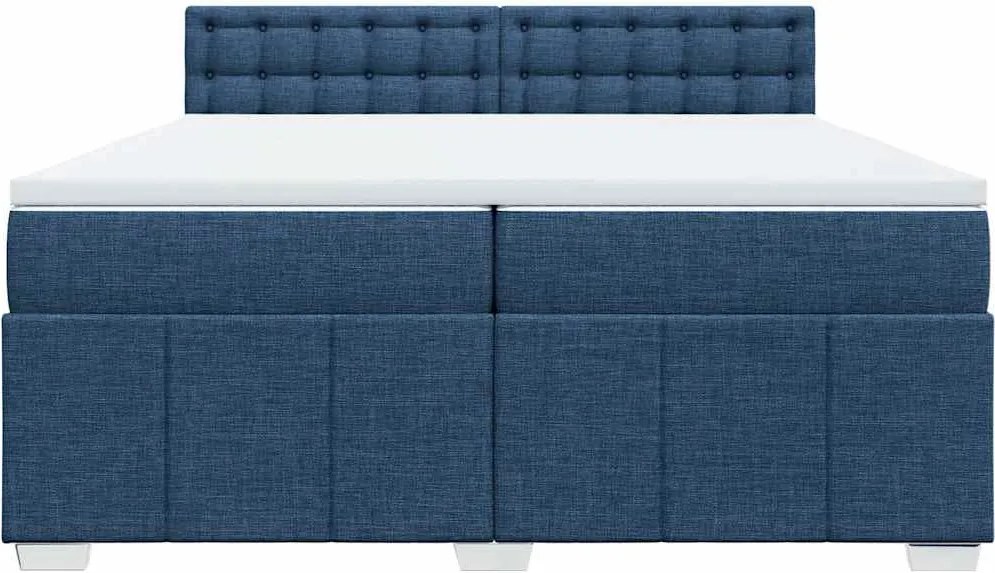 Box spring postel s matrací modrá 200x200 cm textil 3287195