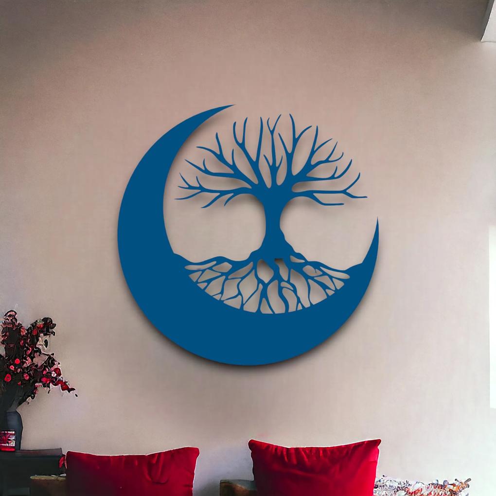 Strom života 16 - kovový obraz na zeď Velikost: 200cm, Barva: Blue