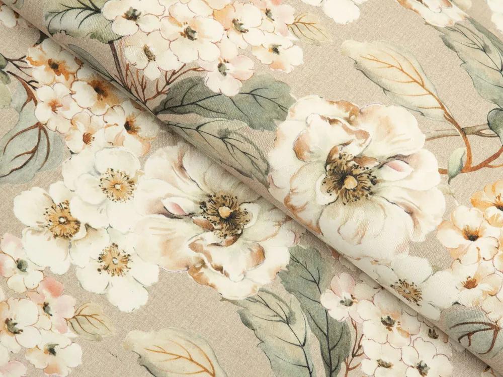 Biante Dekorační povlak na polštář PML-106 Malované květy na béžovém 70 x 90 cm