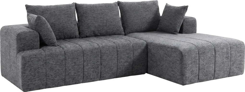 HOMCOM modulární rohová sedačka do L s otomankou, rozkládací chenille „Cloud“, 3místná, sedáky s kapsovými pružinami, hluboká sedadla, široké opěrky,