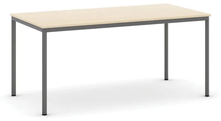 Jídelní stůl, 1600 x 800 mm, deska dub přírodní, podnož tm. šedá