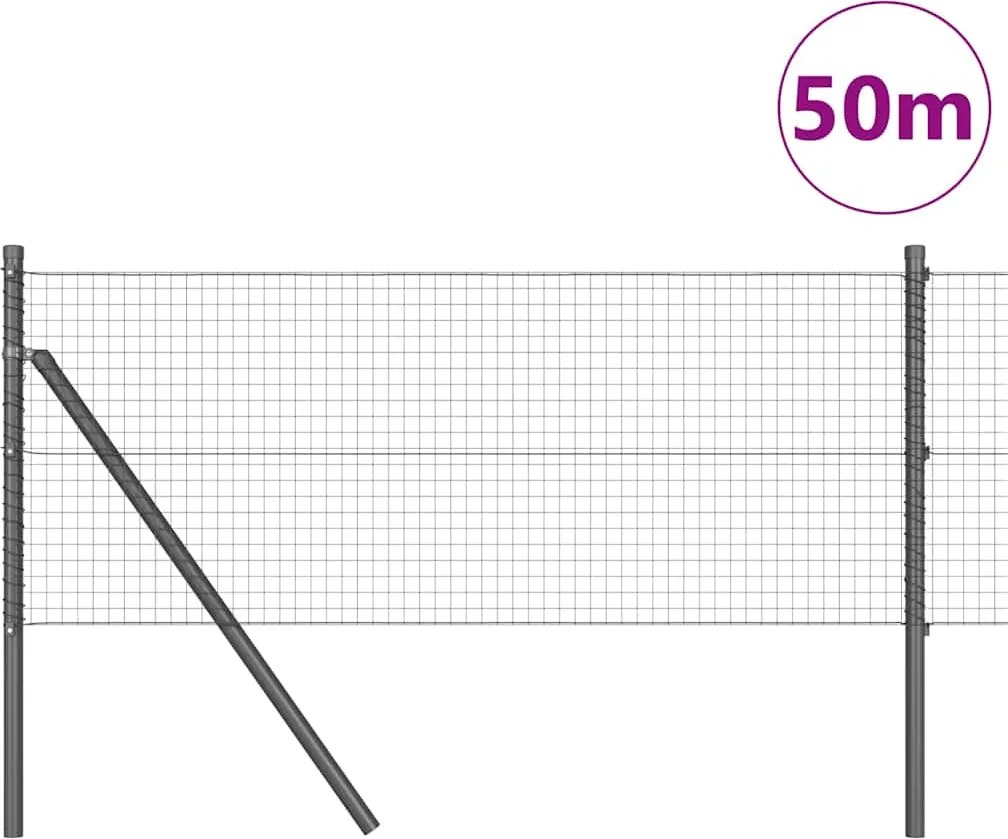 Zemní upevnění svařované drátěné ploty 50 x 0,4 m Šedá Síťovina 3351865