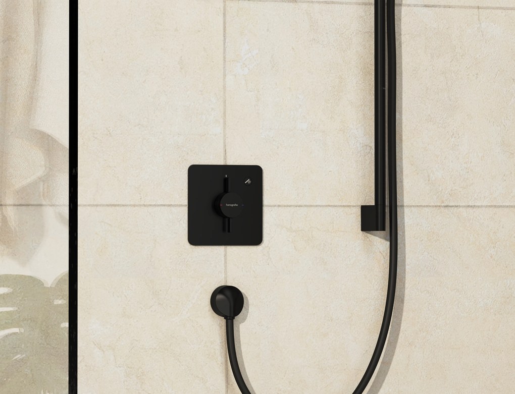 Hansgrohe DuoTurn Q, baterie pod omítku pro 1 spotřebič, černá matná, HAN-75614670