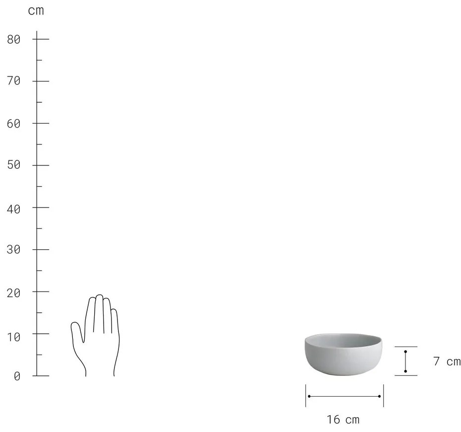 Butlers CASA NOVA Sada misek 600 ml set 4 ks - šedá