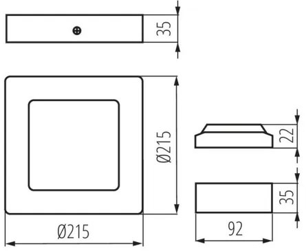 LED svítidlo Kanlux KANTI V2LED 18W-NW-W neutrální bílá 4000K 28951