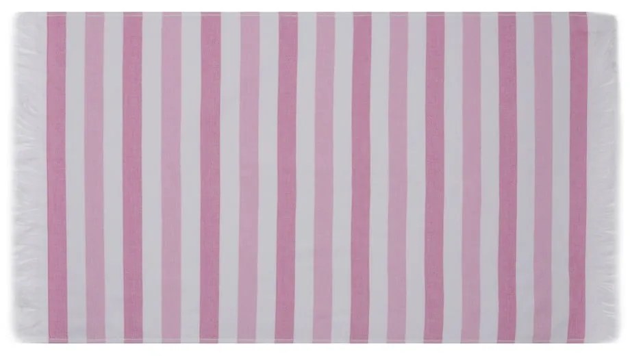 Růžové bavlněné plážové osušky v sadě 2 ks 70x140 cm Stripe – Foutastic