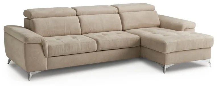 Pregio Italia sofa&relax Rozkládací pohovky Bright Provedení: 2 místná rozkládací + lehátko maxi s úložným prostorem, Vzorník látek: tekno fibra 03 milk