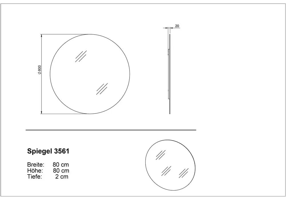 Nástěnné zrcadlo ø 80 cm Libbiano – Germania