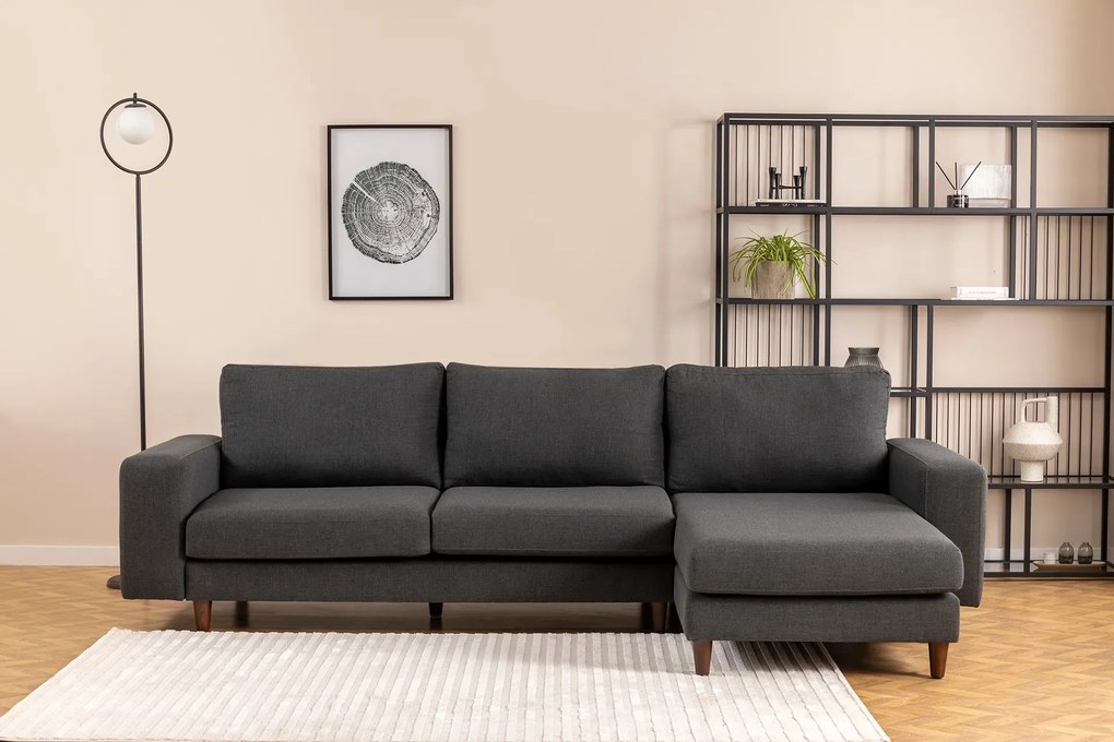 Hanah Home Rohová pohovka BERLIN antracitová pravá
