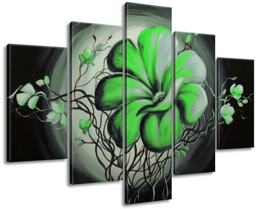 Gario Ručně malovaný obraz Zelená živá krása - 5 dílný Rozměry: 100 x 70 cm