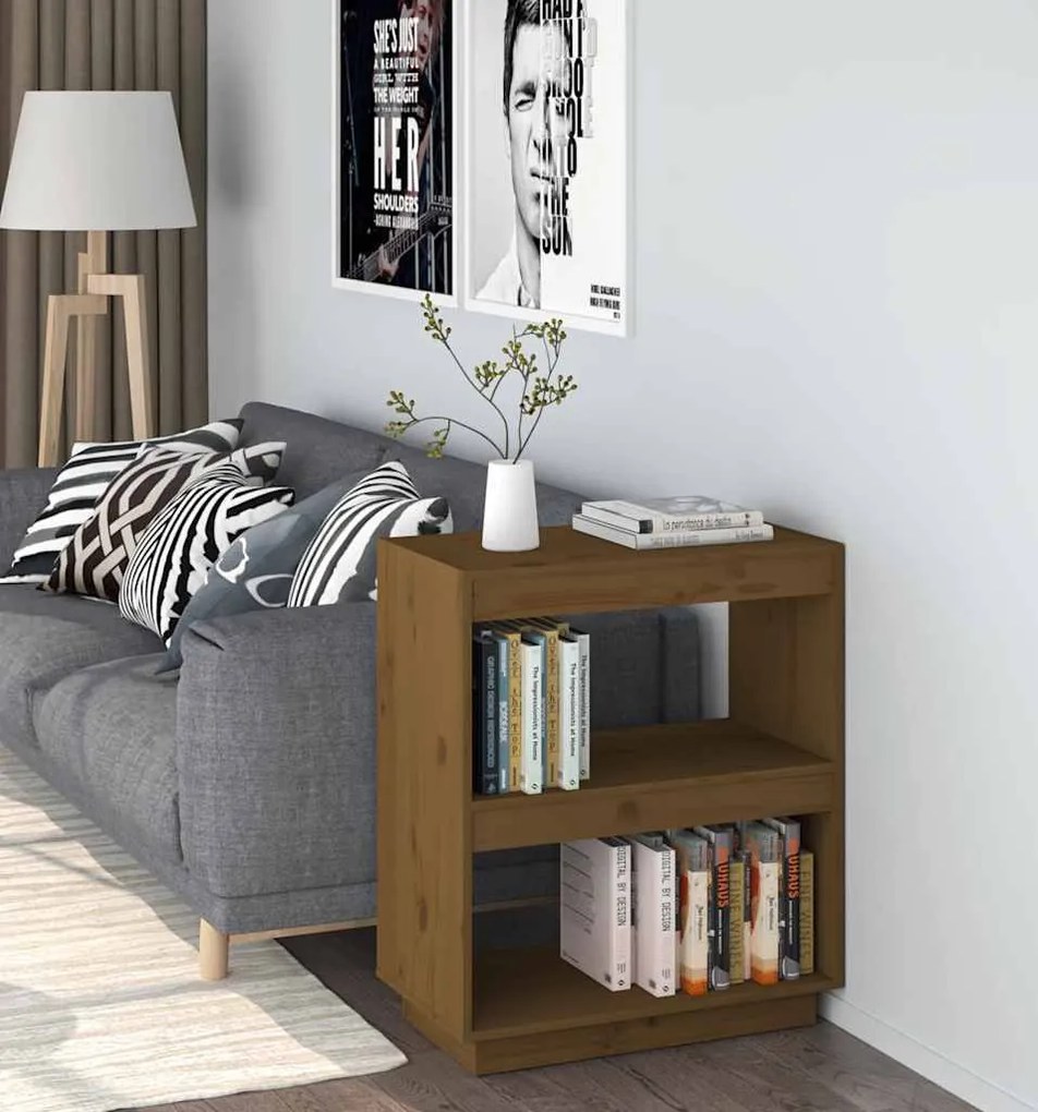 vidaXL Knihovna 60 x 35 x 71 cm masivní dřevo borovice [810861] Barva: medová hnědá