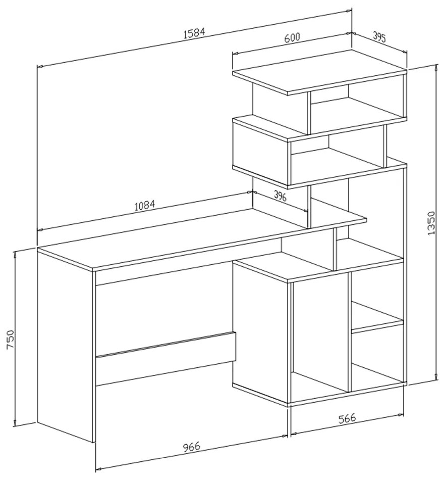 Kondela PC stůl, bílá, MAXIM