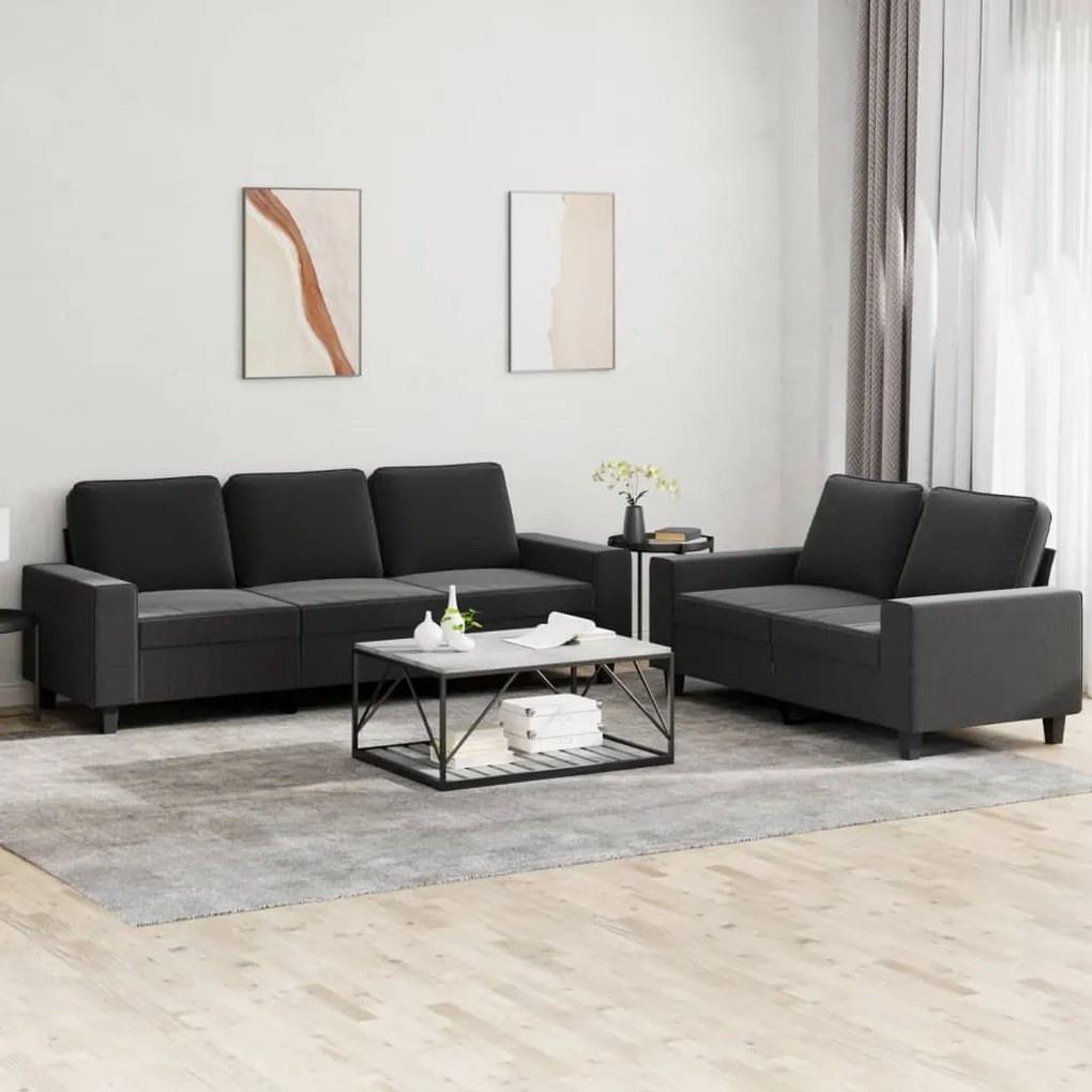2dílná sedací souprava černá textil 3201902