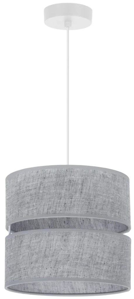 Závěsné svítidlo Jen, 1x šedé textilní stínítko, (fi 20 cm), w