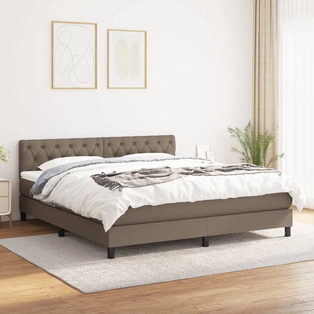 Box spring postel s matrací taupe 160x200 cm textil 3140309