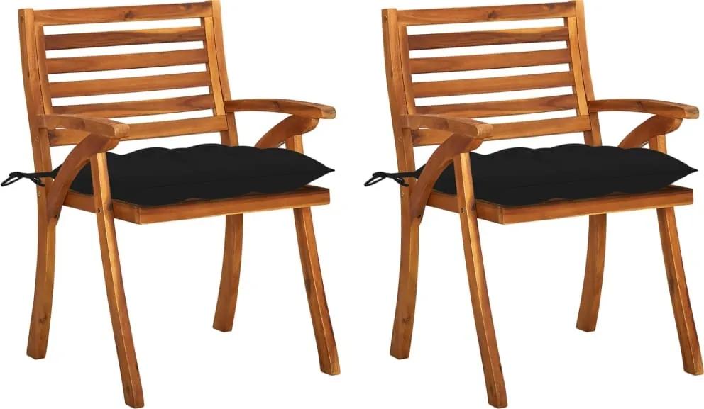 vidaXL Zahradní jídelní židle s poduškami 2 ks masivní akáciové dřevo [3060858] Barva: Šedá