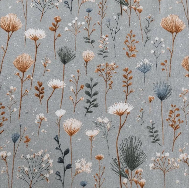 Prostěradlo z mikrovlákna BOTANIC FIELD šedé 90x200 cm
