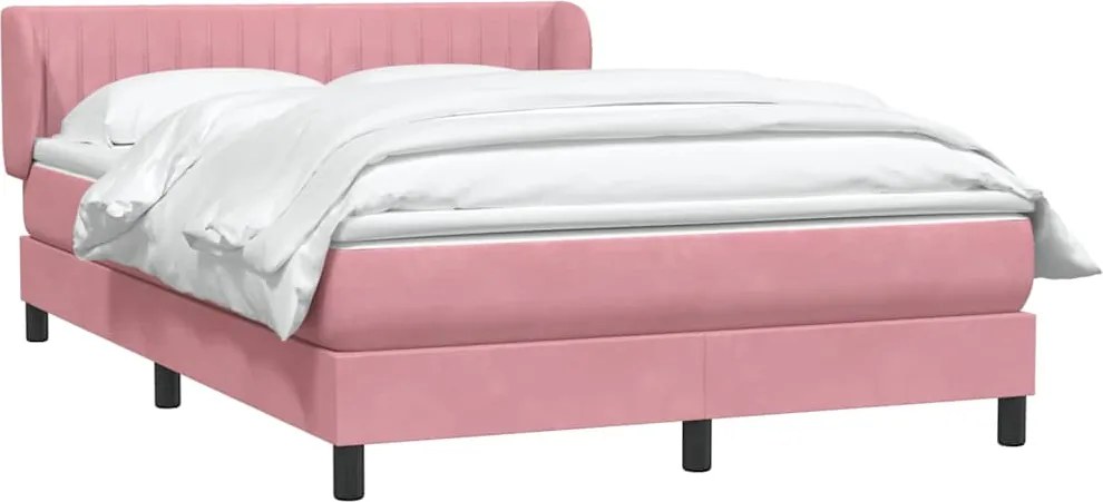 Box spring postel s matrací růžová 160x210 cm samet 3317702