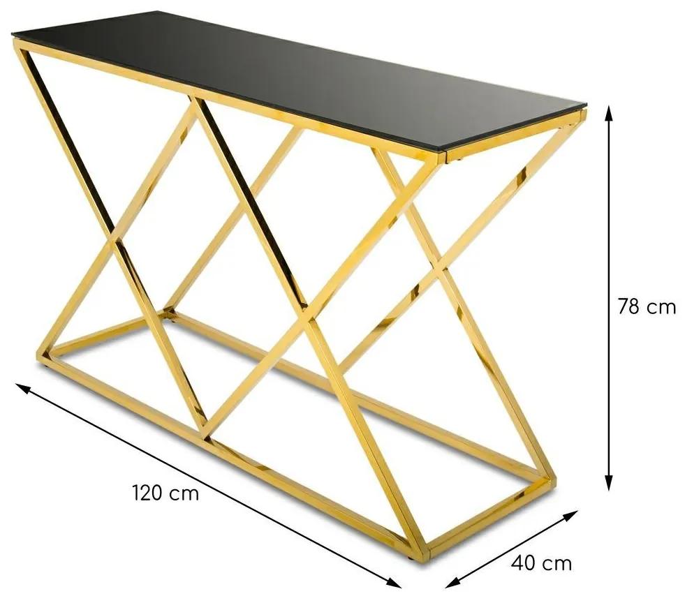Konzolový stůl Dejres černo-zlatý