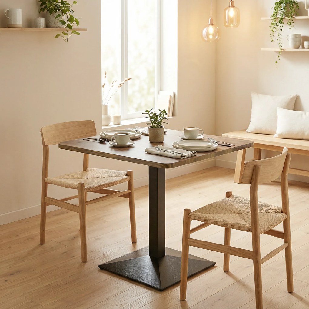 HOMCOM jídelní stůl pro 2 osoby, 70 × 70 × 75 cm, ořech