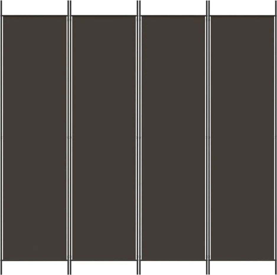 vidaXL 4dílný paraván 200x200 cm textil [350182] Barva: Hnědá