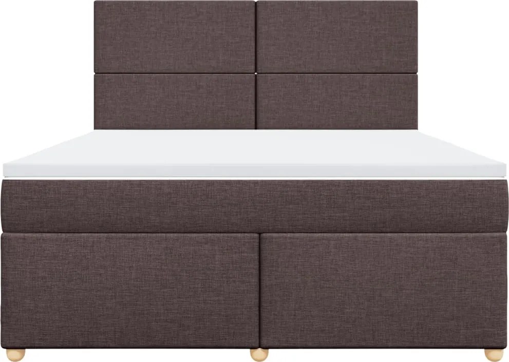 Box spring postel s matrací tmavě hnědá 180x200 cm textil 3293655