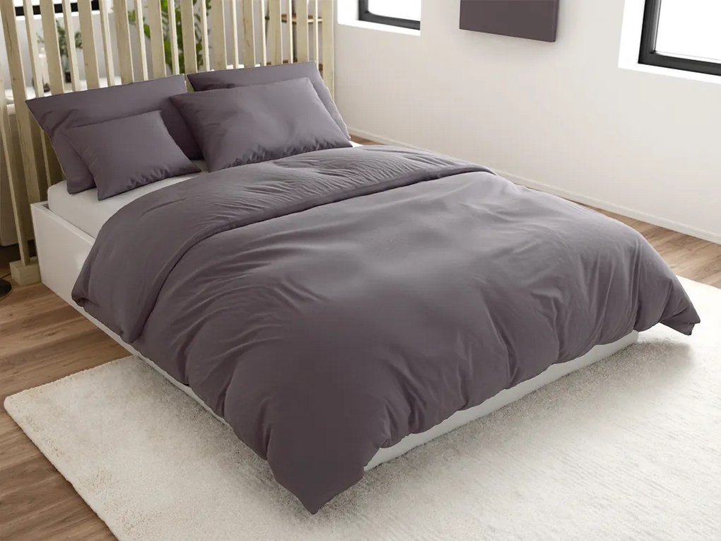 Bavlněné povlečení DENYX BLEND šedé zip Rozměr povlečení: 2 ks 70 x 90 cm | 200 x 220 cm