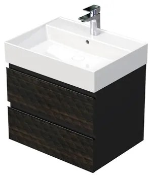 Koupelnová skříňka s umyvadlem SAT Cube Way 60x47,5x46 cm hnědá mat CUBE3D46602ZHSAT
