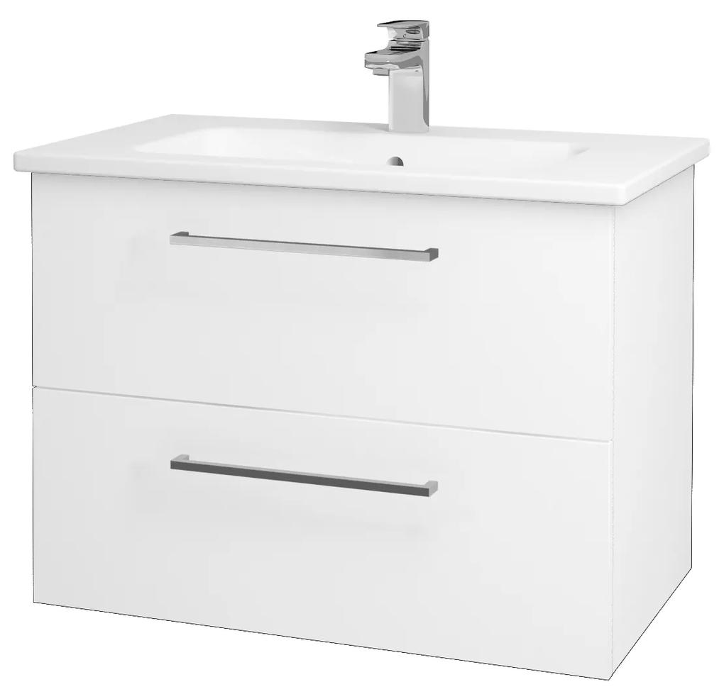 Dřevojas Koupelnová skříň GIO SZZ2 80 Varianta: N01 Bílá lesk / Úchytka T02 / M01 Bílá mat