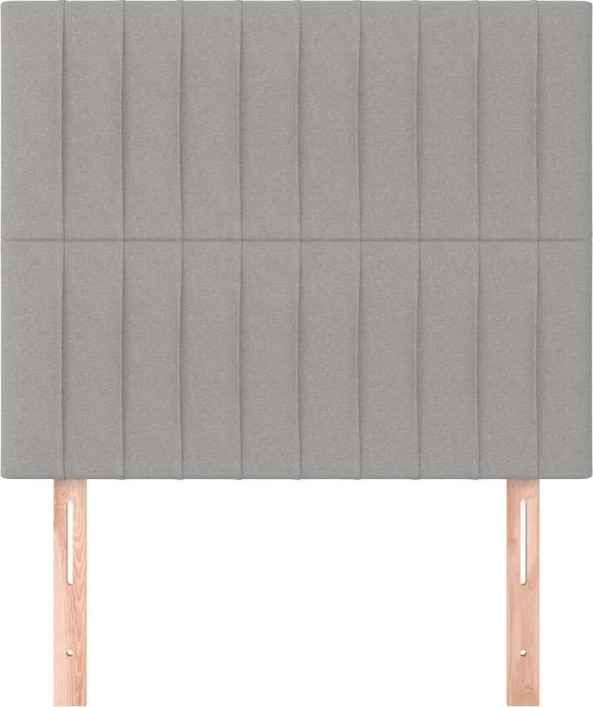 Čelo postele světle šedé 100x5x118/128 cm látkové 3116560