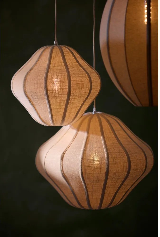Krémové závěsné svítidlo s textilním stínidlem ø 10 cm Sukau – Light & Living