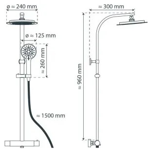 Schütte 60076 - Sprchová sada s termostatickou baterií MADURA FRESH černá