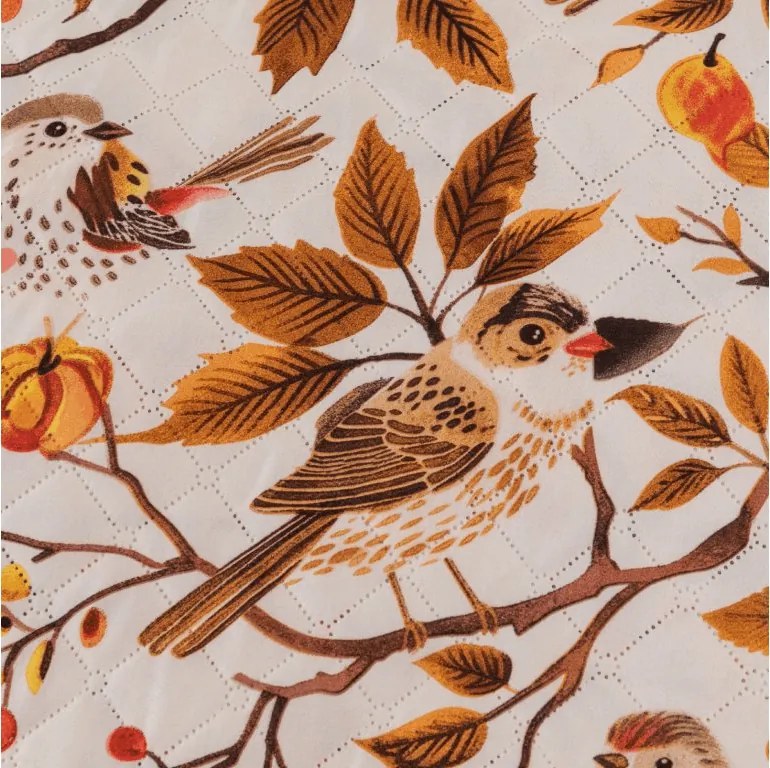 Přehoz na postel BIRDS PUMPKIN, hnědý Rozměr: 220 x 240 cm