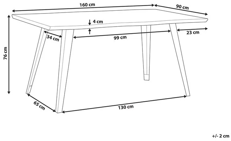 Jídelní stůl 160 x 90 cm tmavé dřevo WITNEY Beliani