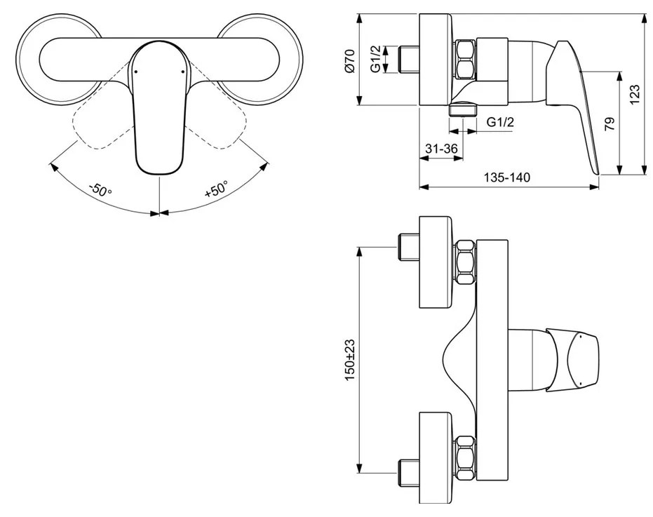 Ideal Standard CeraFlex- sprchová baterie nástěnná B1720AA