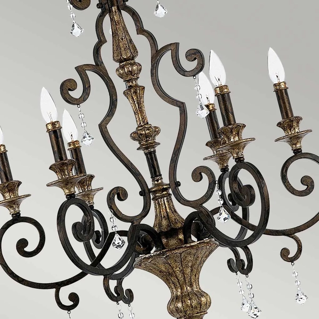 Elstead MARQUETTE A rustikální lustr 71 cm 6xE14 starý bronz
