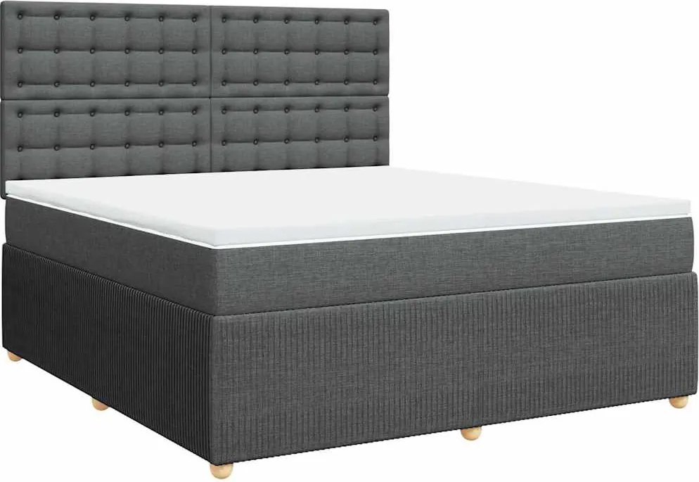 Box spring postel s matrací tmavě šedá 180x200 cm textil 3292150