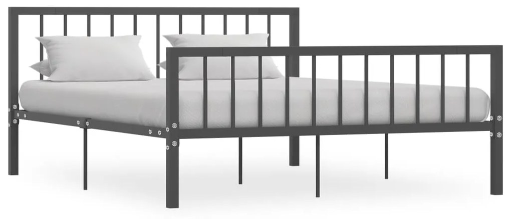284578 vidaXL Rám postele šedý kov 160 x 200 cm