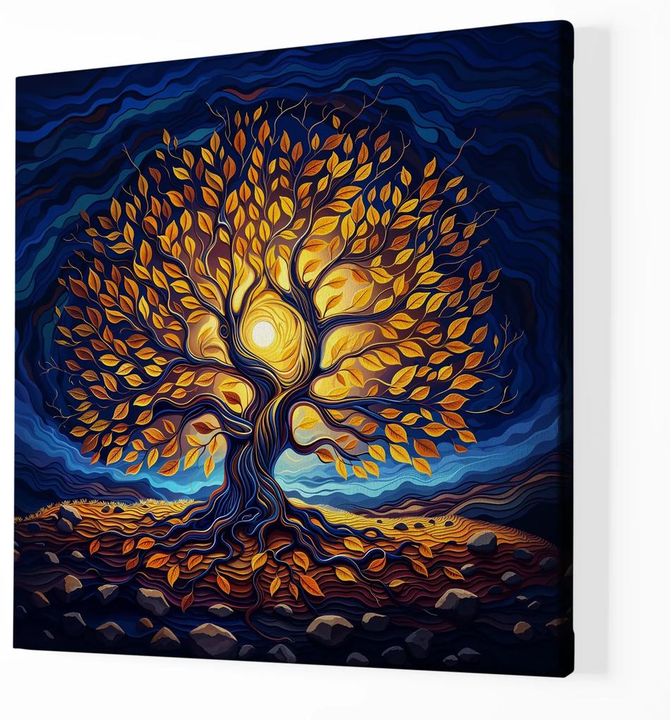 Obraz na plátně - Strom života Slunce v duši FeelHappy.cz Velikost obrazu: 40 x 40 cm